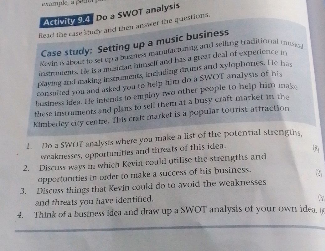 1. Do a SWOT analysis where you make a list | StudyX