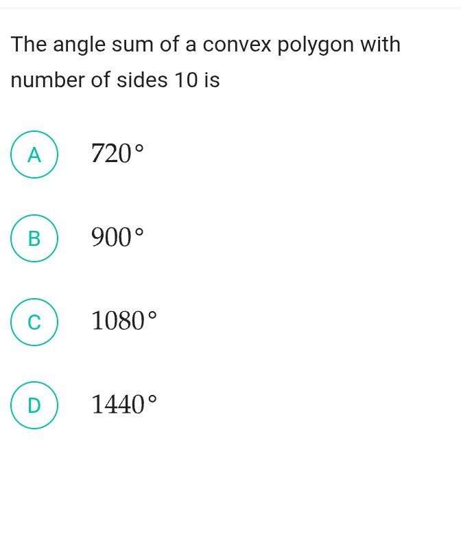 The angle sum of a convex polygon with