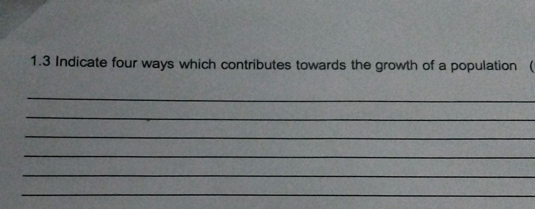 3 Indicate four ways which contributes