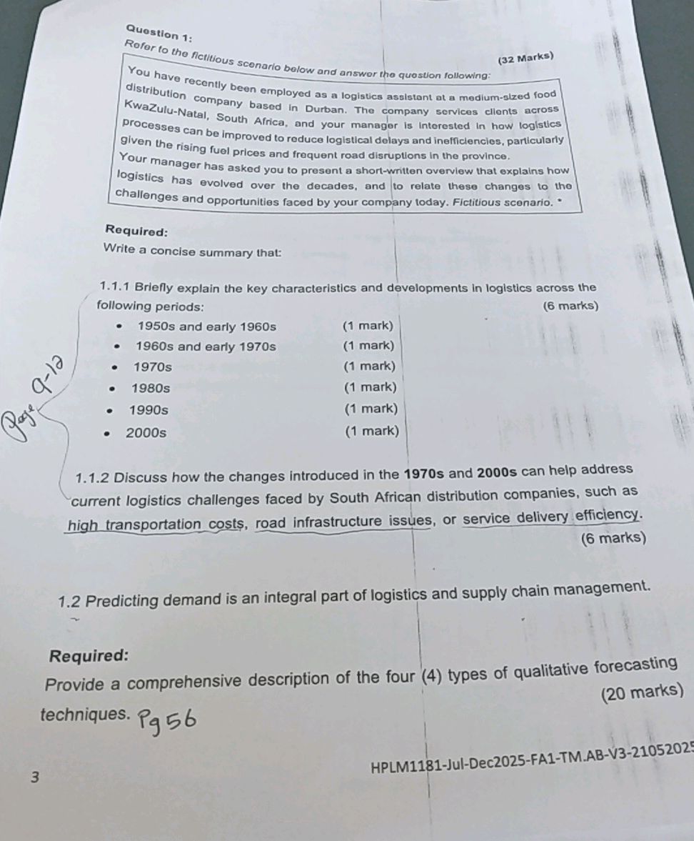 Question 1: Refer to the fictitious scenario | StudyX