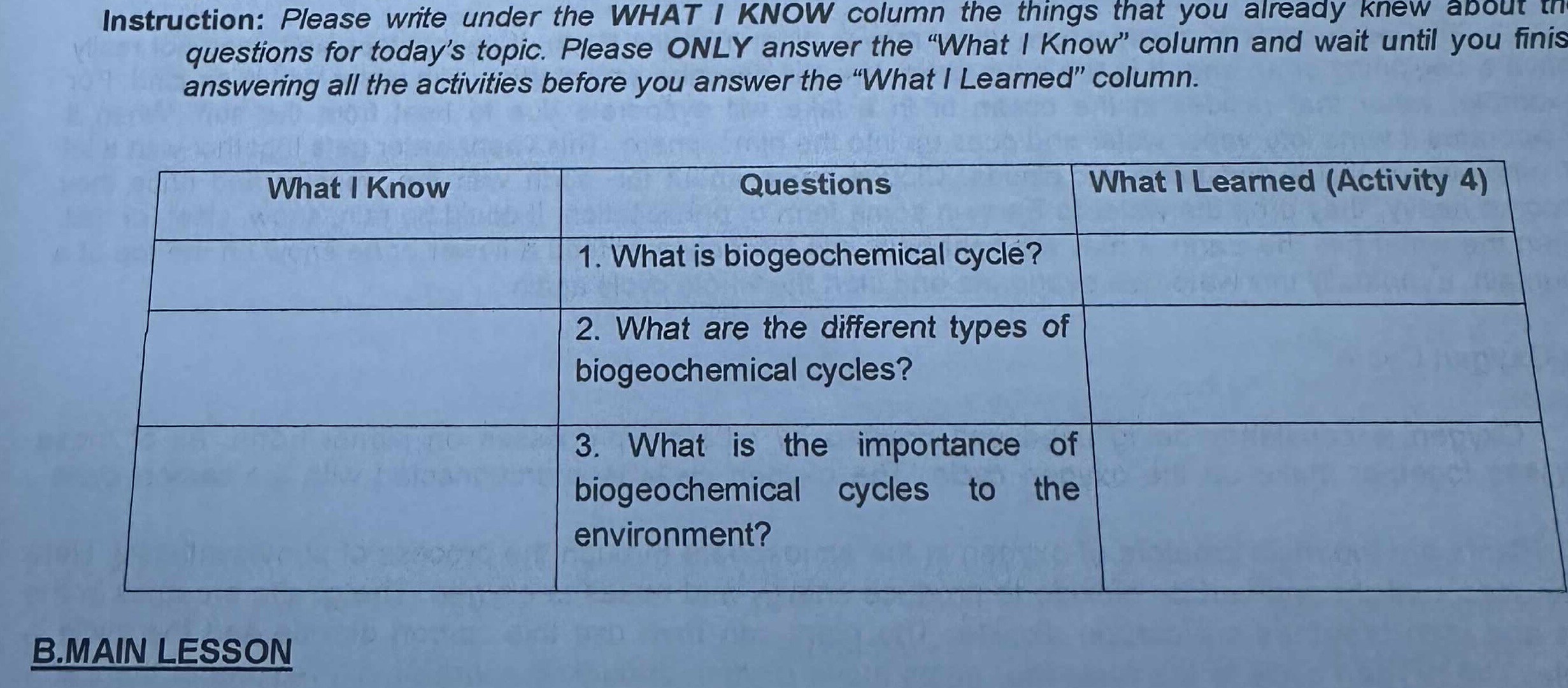 1. What is biogeochemical cycle? 2. What | StudyX