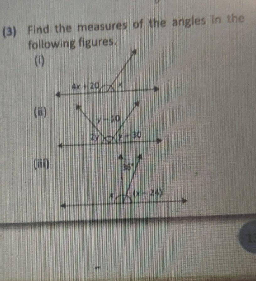 (3) Find the measures of the angles in the