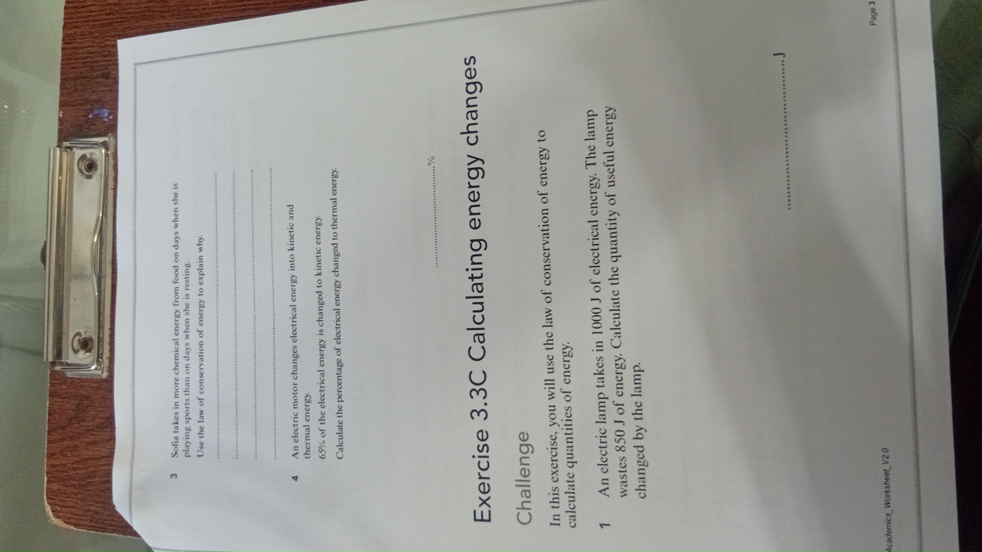 Exercise 3.3A What does conservation of | StudyX