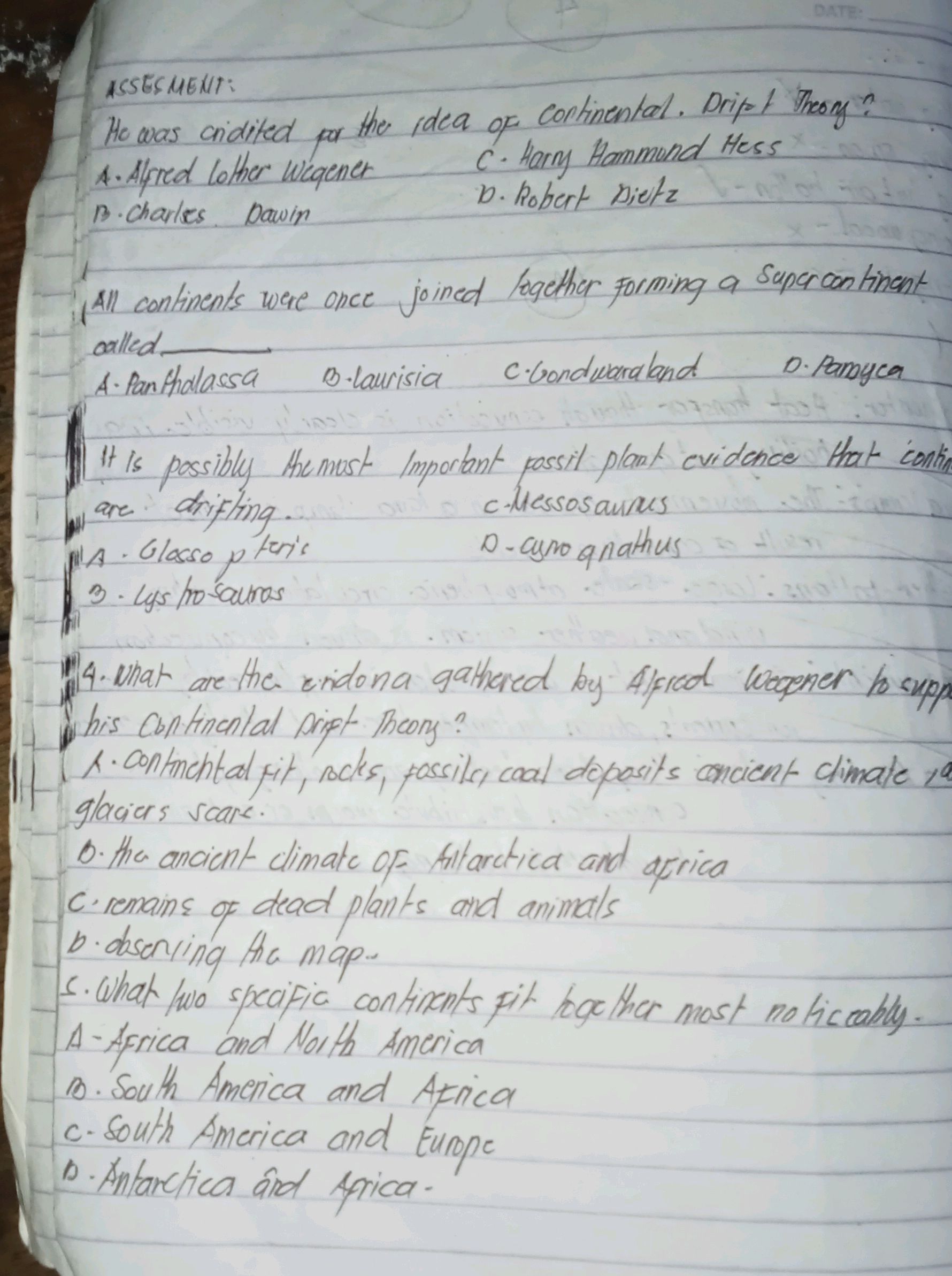 He was cridited for the idea of continental. | StudyX