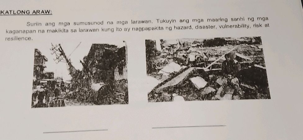 Suriin ang mga sumusunod na mga larawan. | StudyX