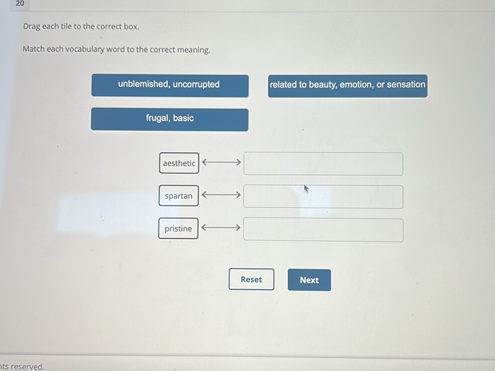 Match each vocabulary word to the correct | StudyX