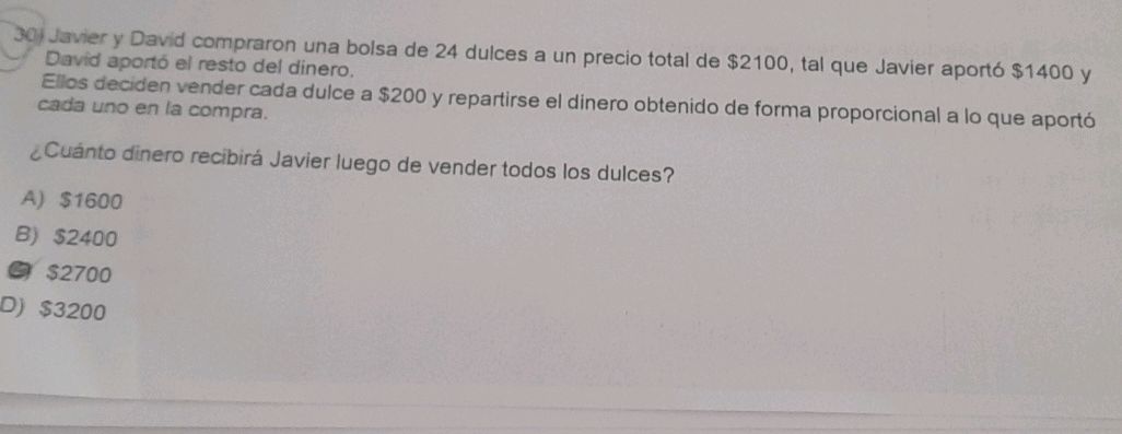 Javier y David compraron una bolsa de 24