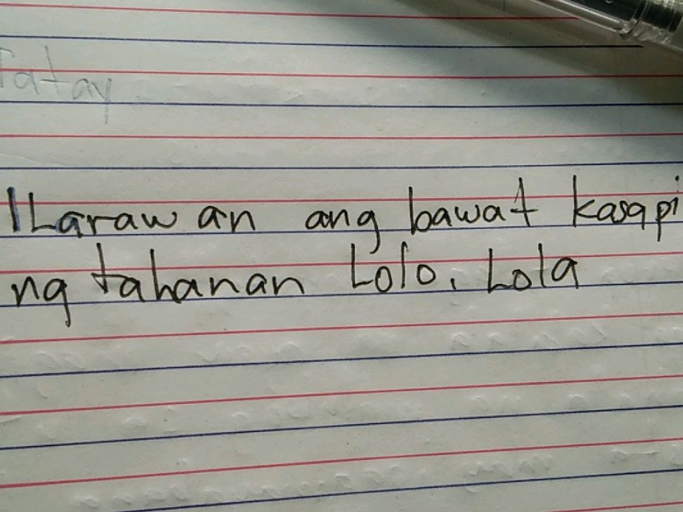 Ilarawan ang bawat kasapi ng tahanan Lolo,