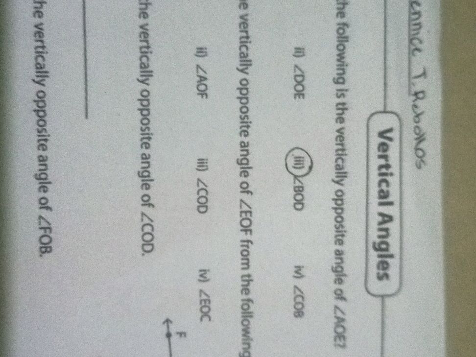 The following is the vertically opposite