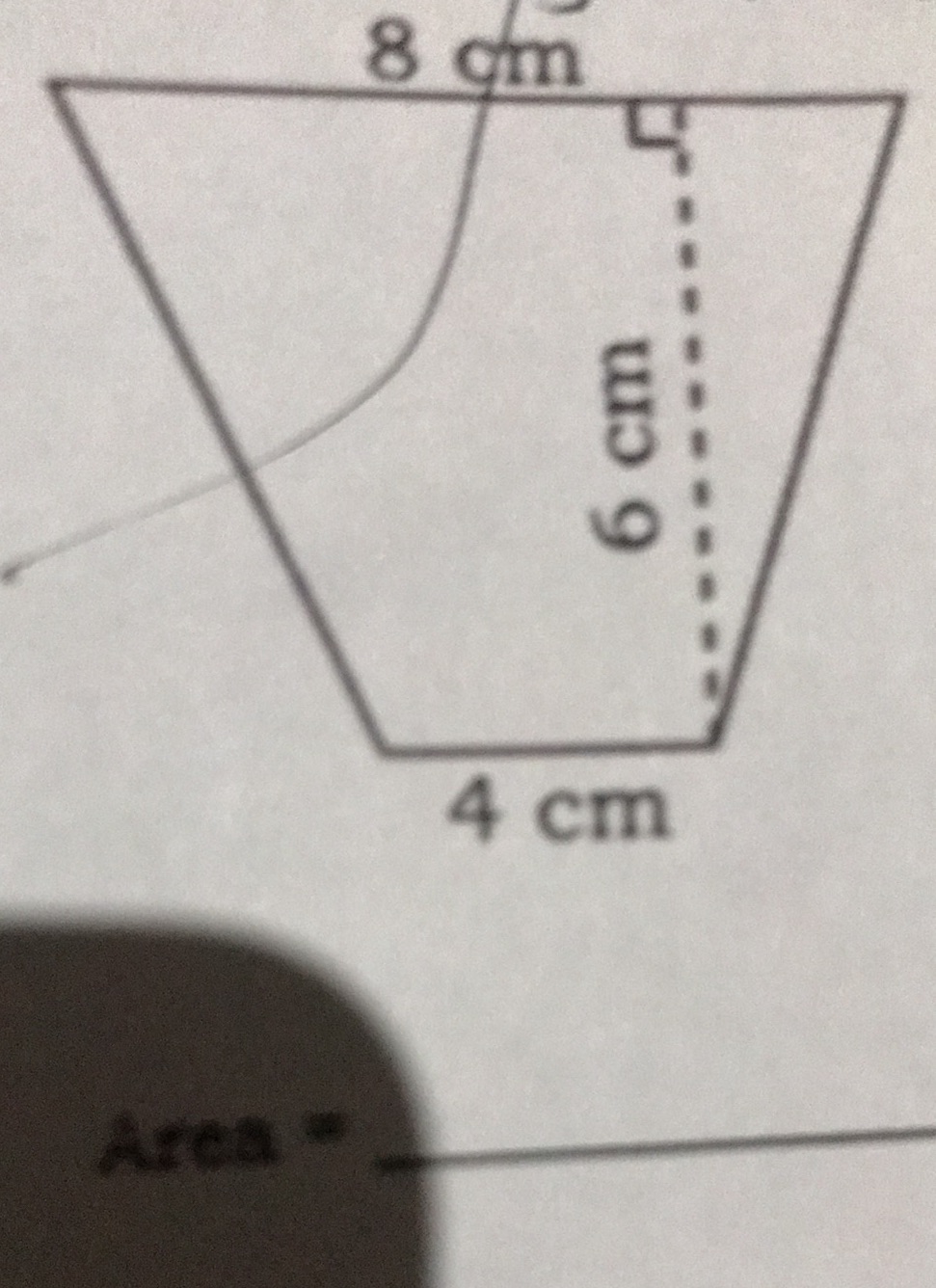 Calculate the area of the shape. 8 cm 6 cm | StudyX