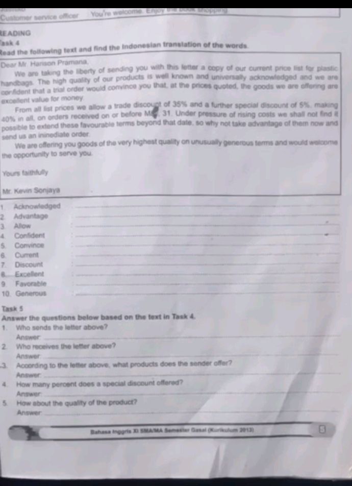 READING Task 4 Read the following text and | StudyX