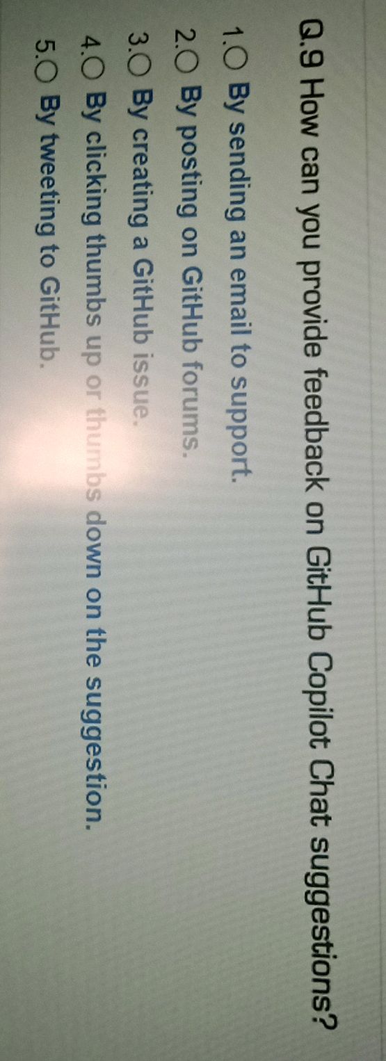 Q.9 How can you provide feedback on GitHub | StudyX