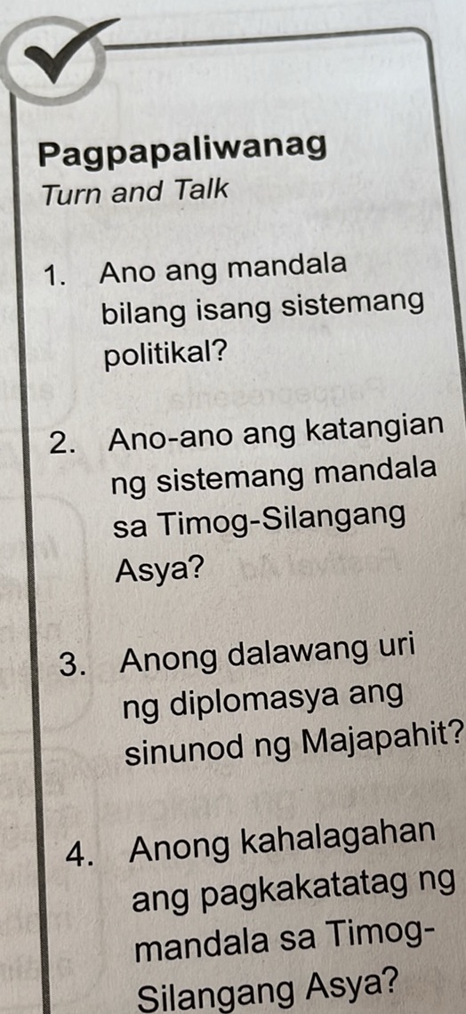 1. Ano ang mandala bilang isang sistemang | StudyX