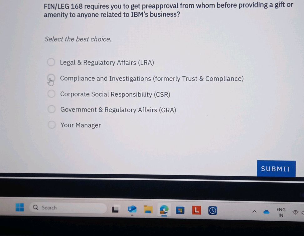 FIN/LEG 168 requires you to get preapproval