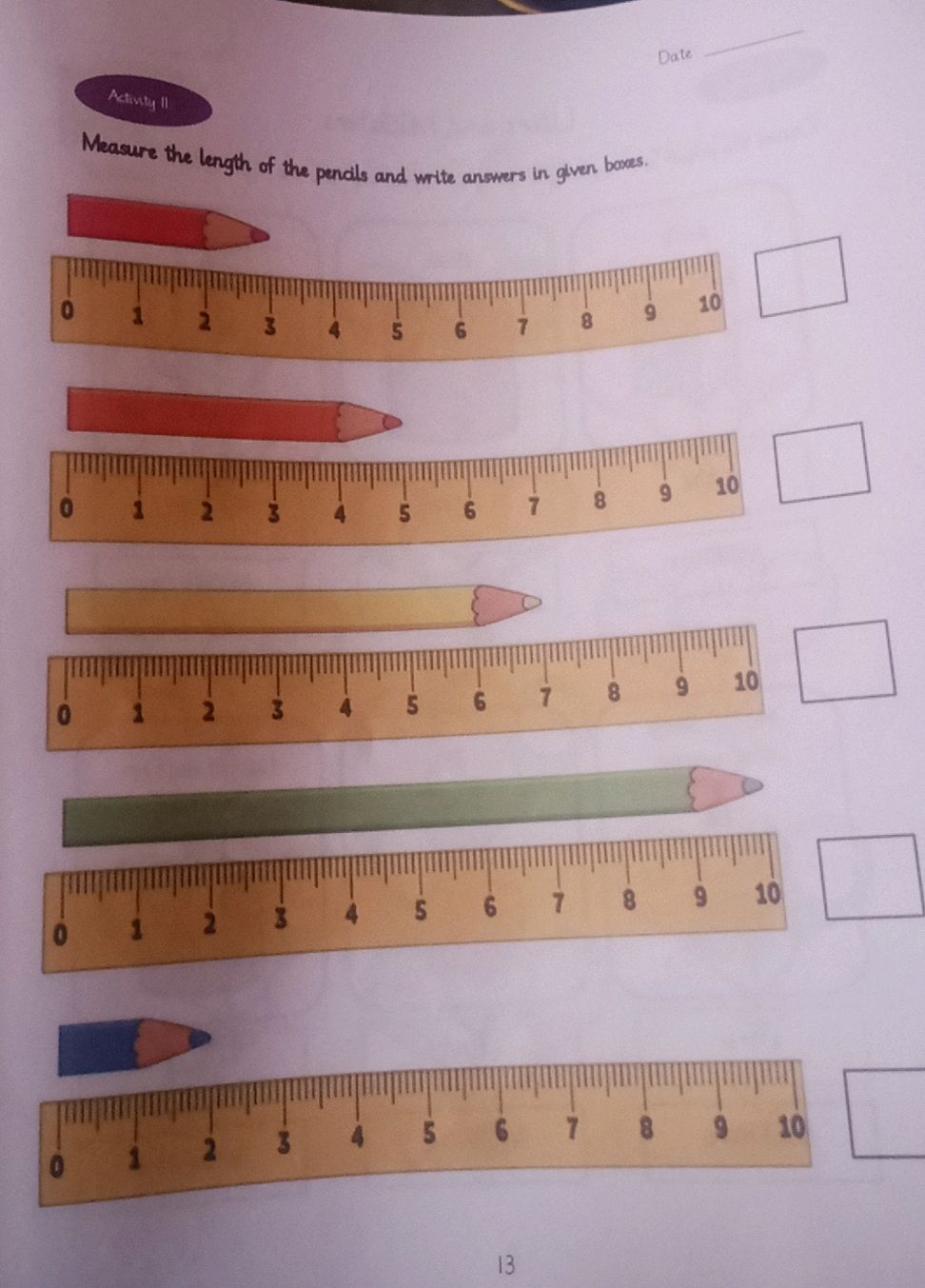 Measure the length of the pencils and write | StudyX