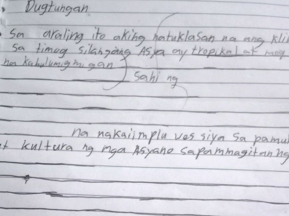 Dugtungan Sa araling ito aking natuklasan | StudyX