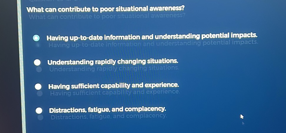What can contribute to poor situational | StudyX