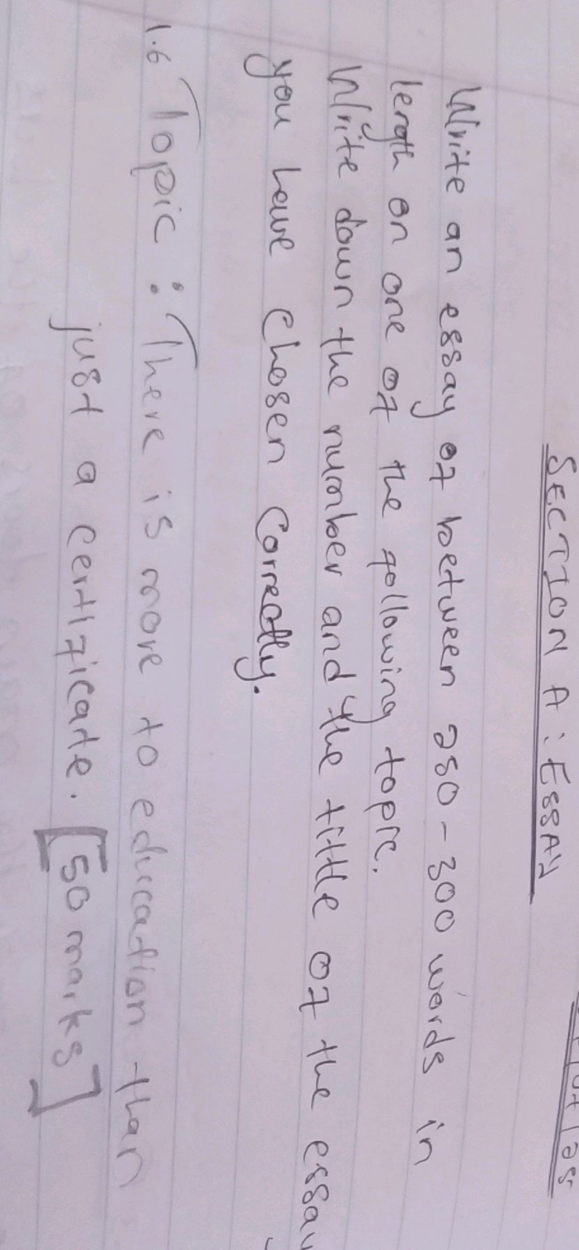 Write an essay of between 250-300 words in | StudyX