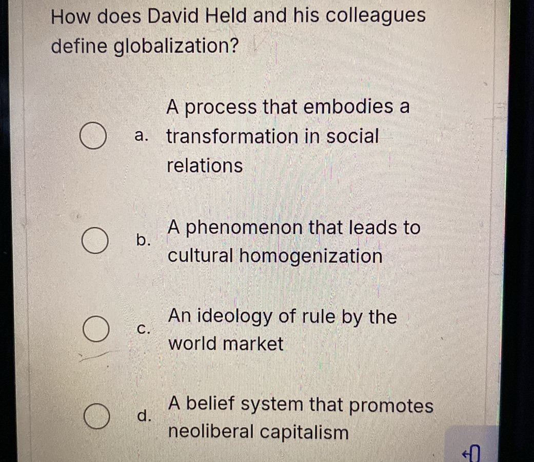 How does David Held and his colleagues | StudyX