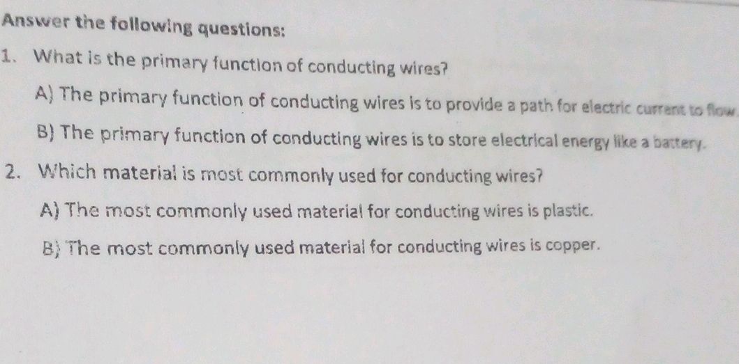 What is the primary function of conducting