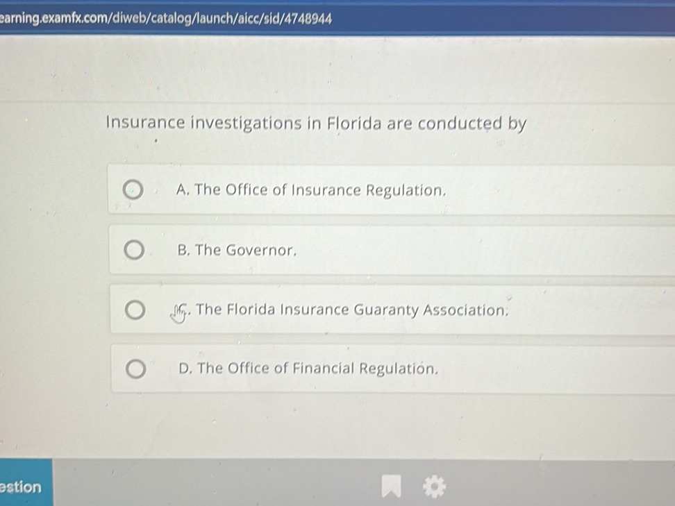 Insurance investigations in Florida are | StudyX