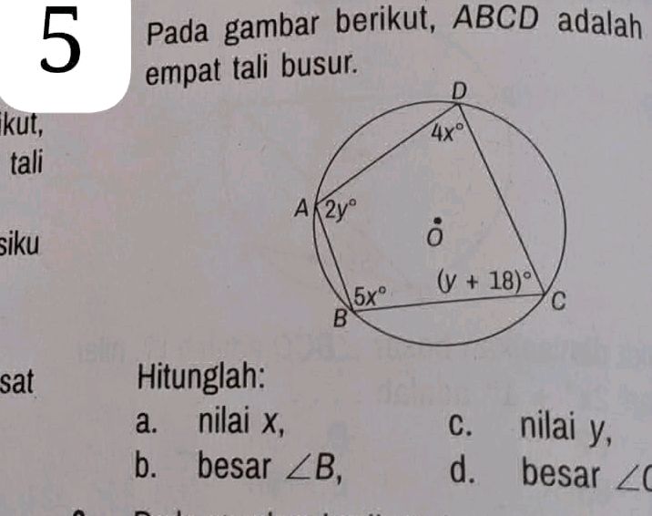 Pada gambar berikut, ABCD adalah empat tali