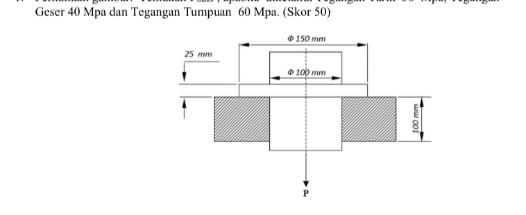 Geser 40 Mpa dan Tegangan Tumpuan 60 Mpa. | StudyX