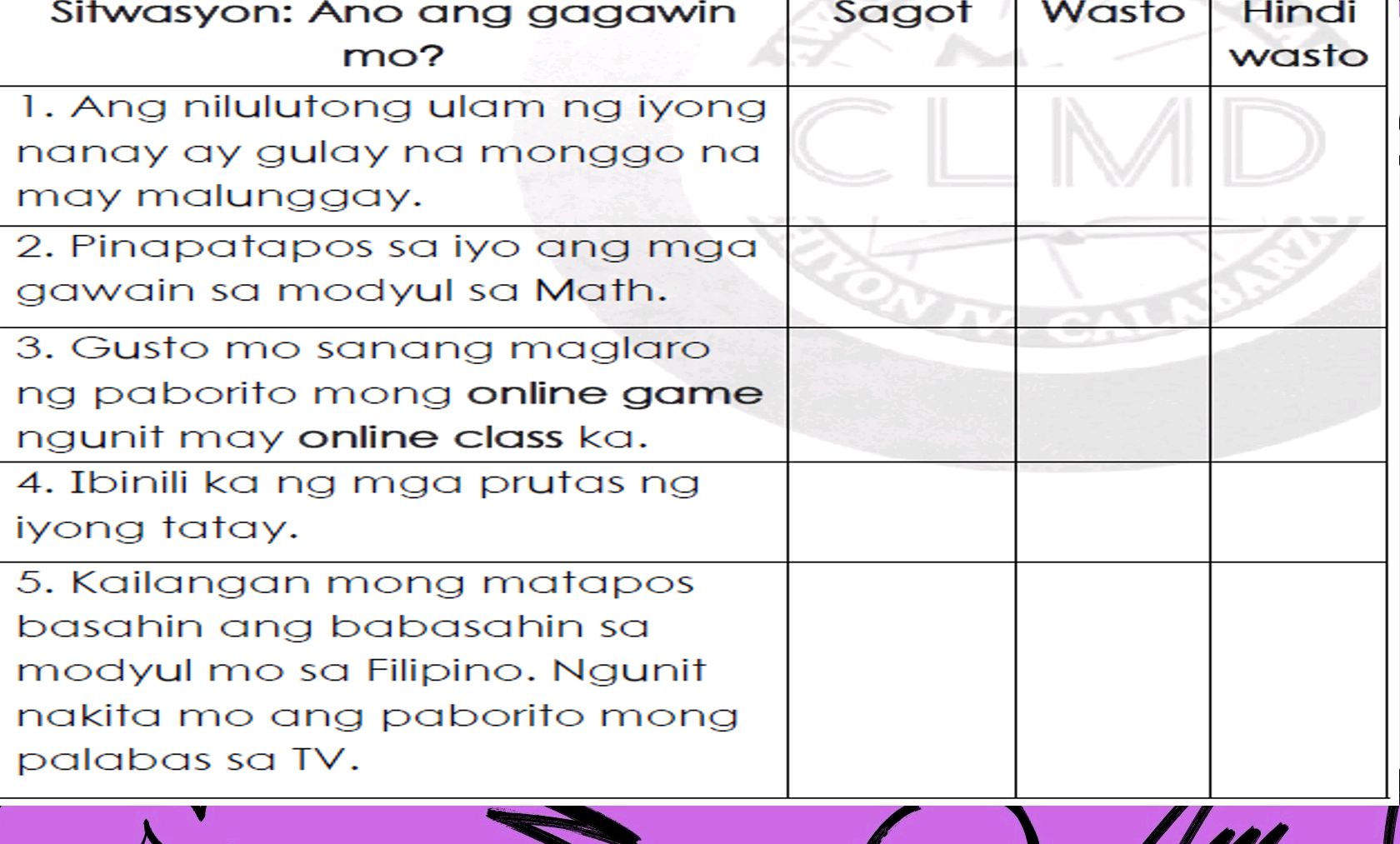 Sitwasyon: Ano ang gagawin mo? | Sagot | | StudyX