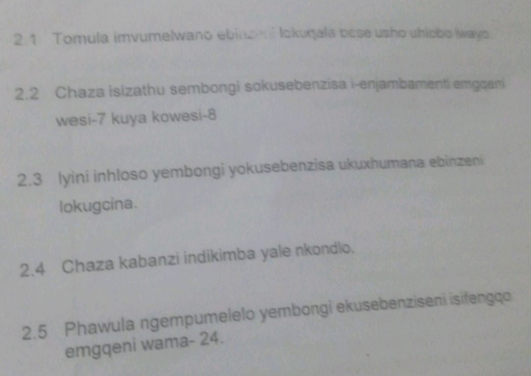 2.1 Tomula imvumelwano ebine Ickuqala bcse