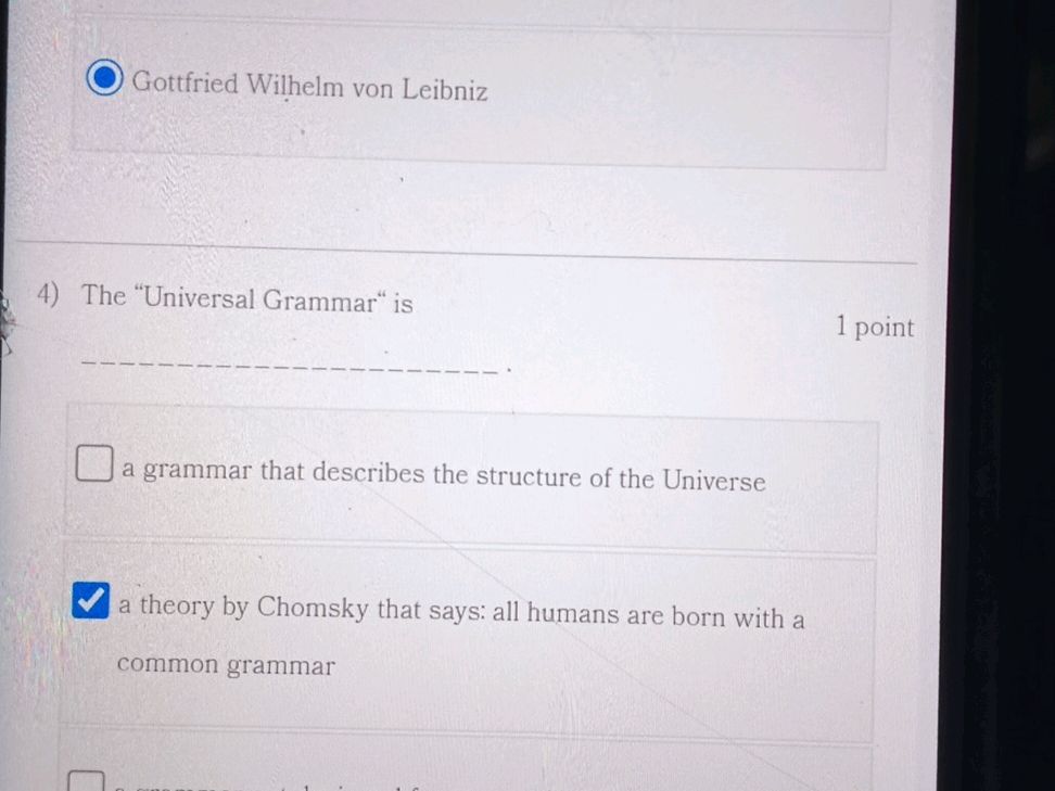 4) The "Universal Grammar" is a grammar that
