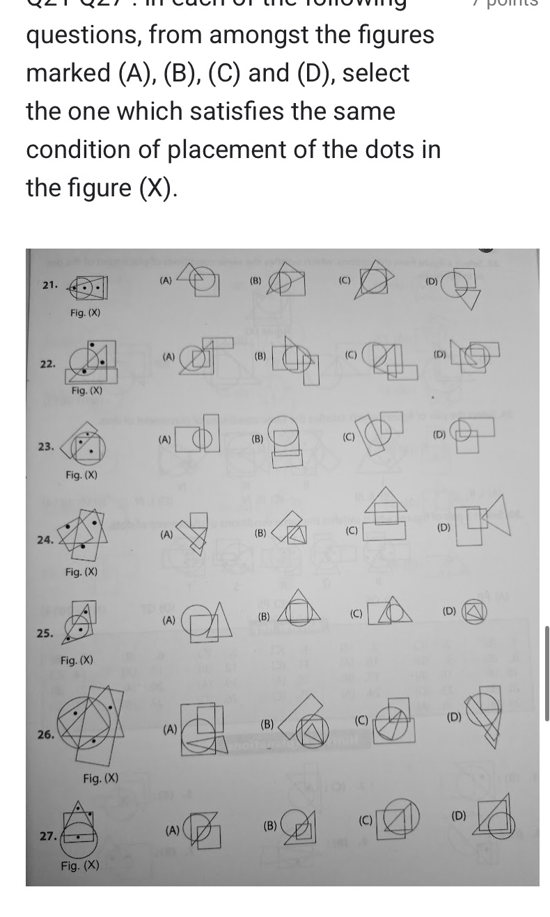 Q21-Q27: In each of the following questions, | StudyX