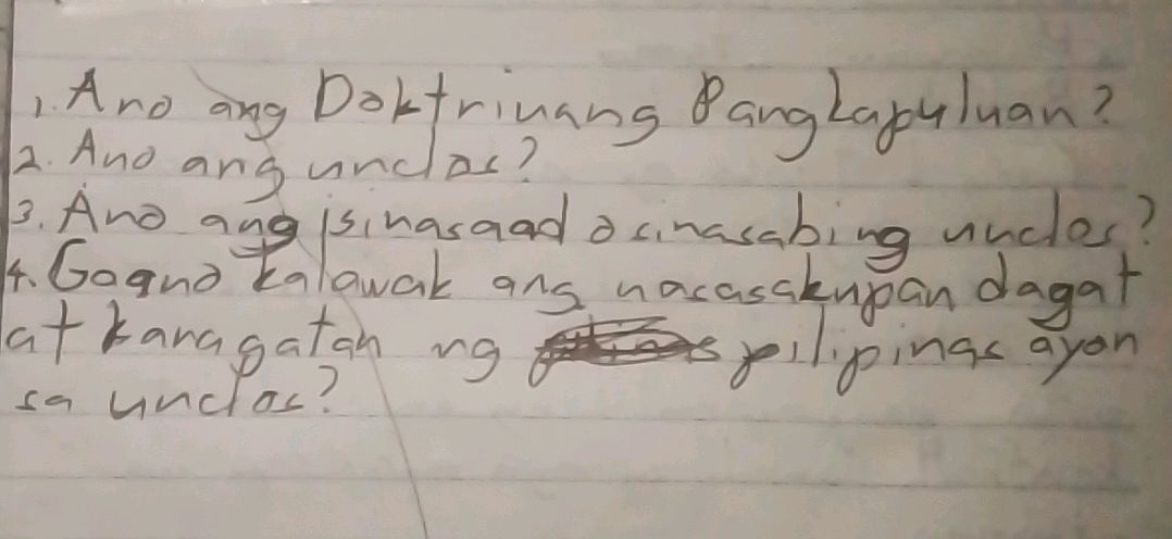 1. Ano ang Doktrinang Pangkapuluan? 2. Ano | StudyX