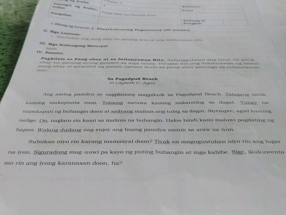 I. Bilang ng Gawain: 4 - Pinatnubayang | StudyX