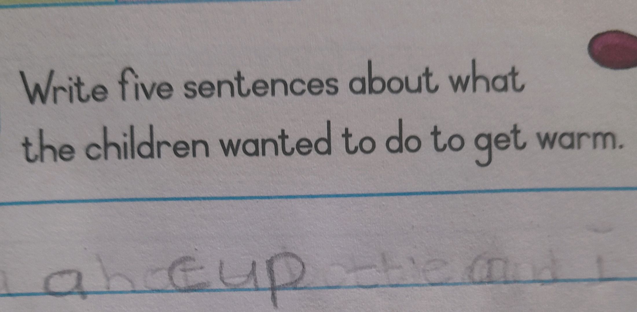 Write five sentences about what the children | StudyX