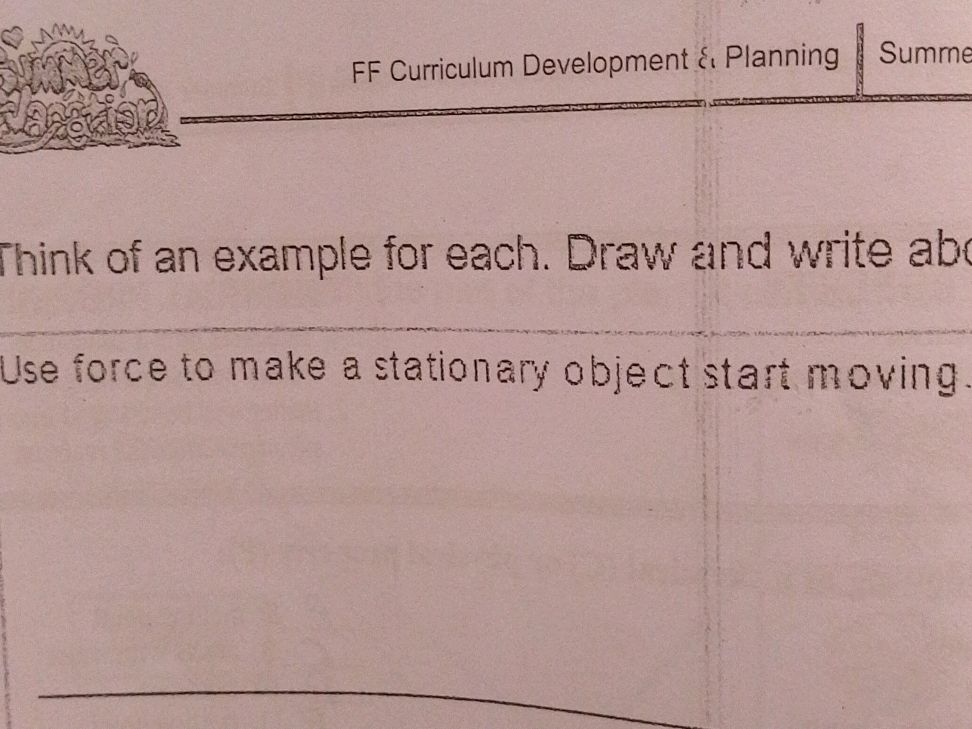 Think of an example for each. Draw and write