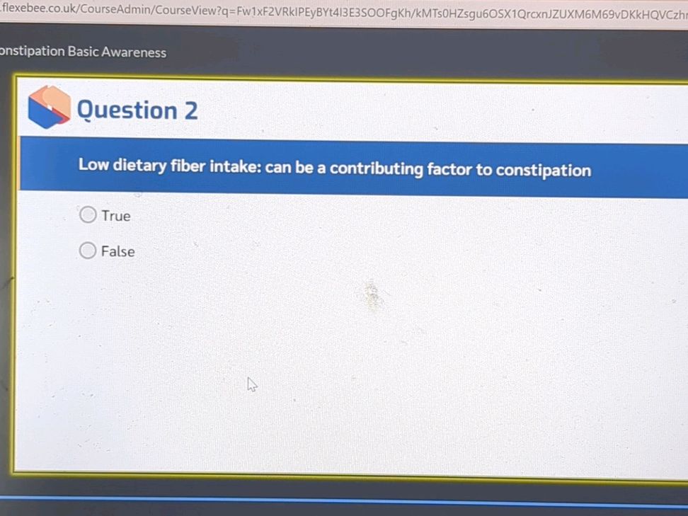 Low dietary fiber intake: can be a