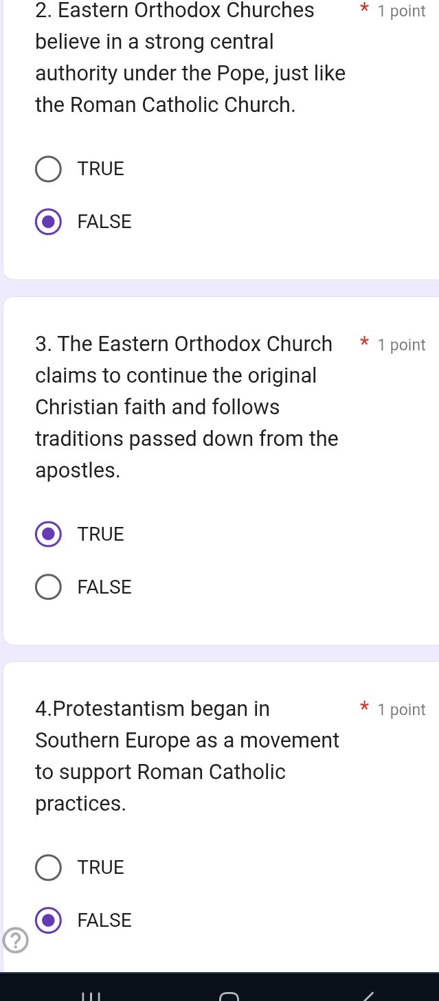 Eastern Orthodox Churches believe in a