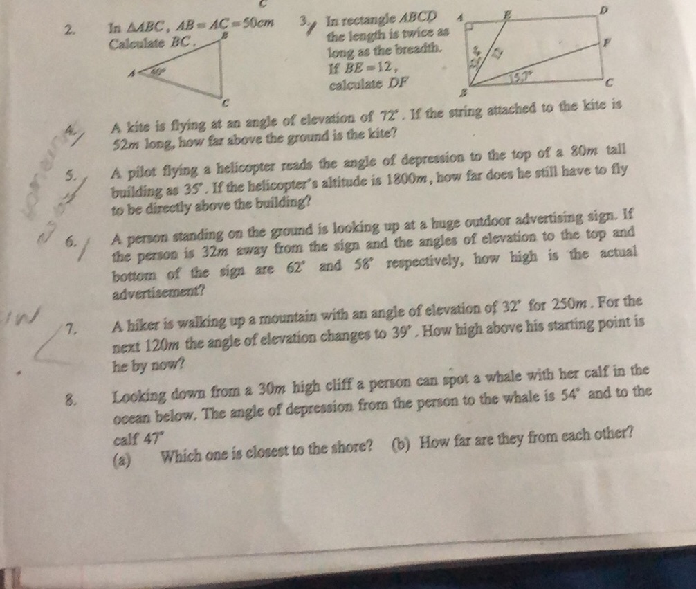 In $ ABC$, $AB = AC = 50cm$. Calculate $BC$.