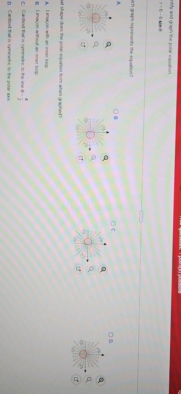 Identify and graph the polar equation. $r