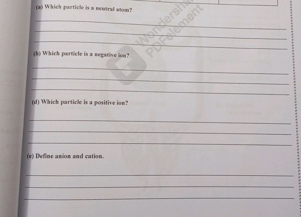 (a) Which particle is a neutral atom? (b) | StudyX