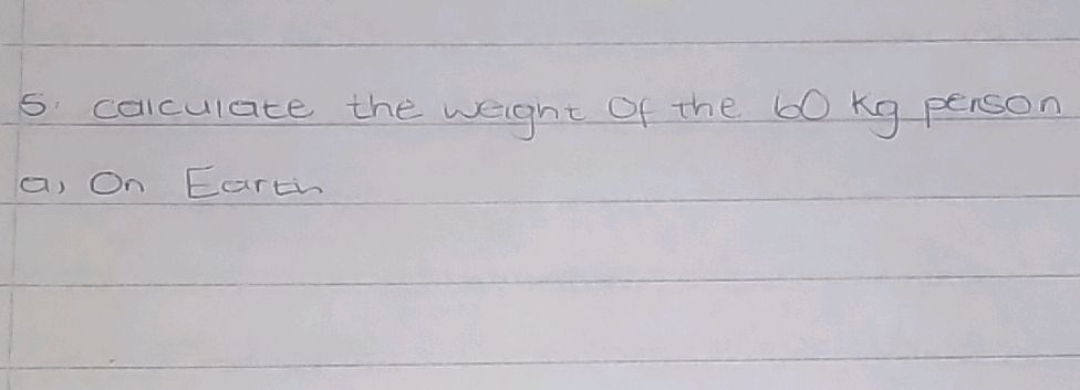 calculate the weight of the 60 kg person a)