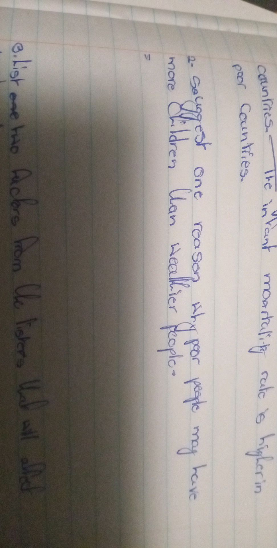 2. Sauggest one reason why poor people may | StudyX