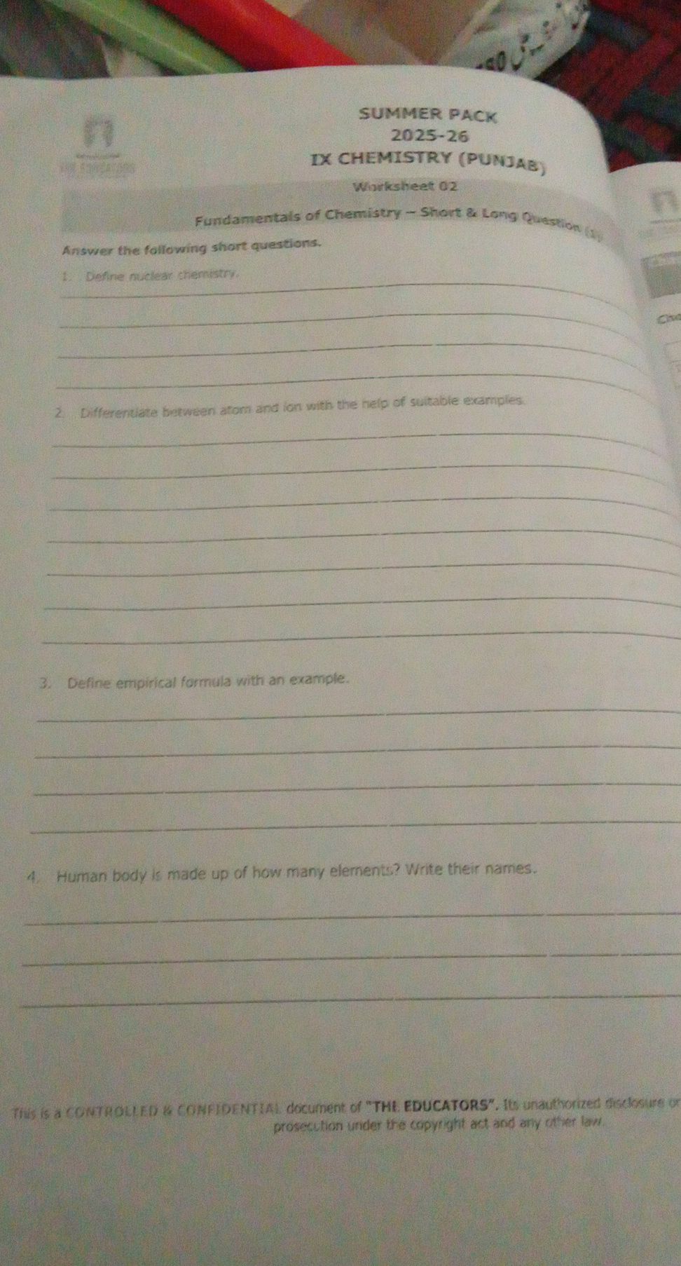 Answer the following short questions. 1. | StudyX