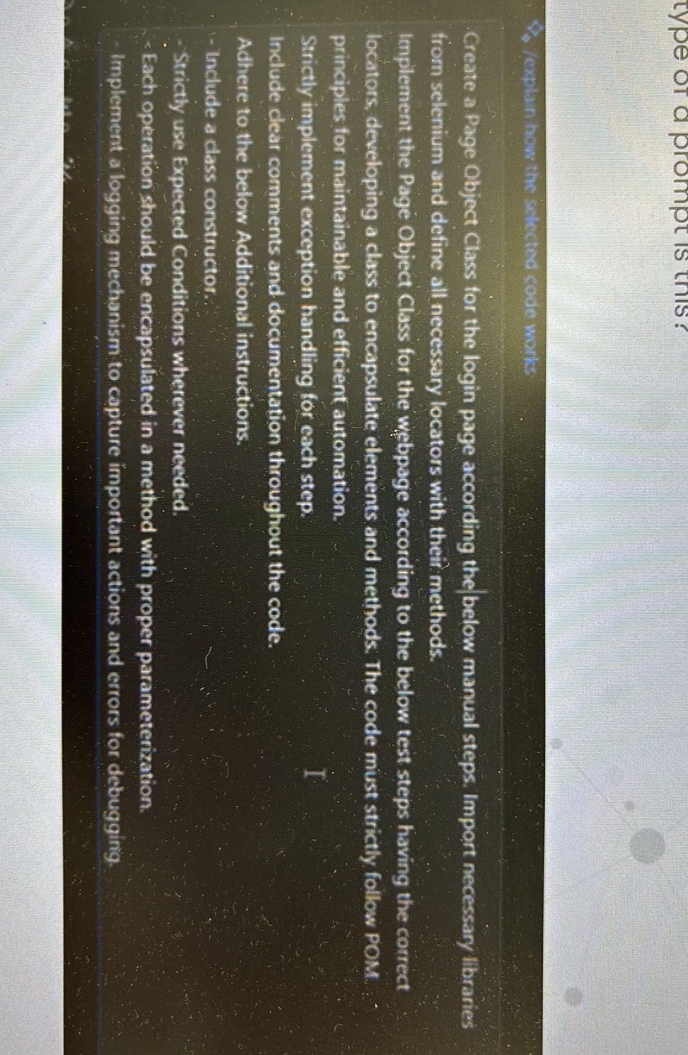 Create a Page Object Class for the login | StudyX