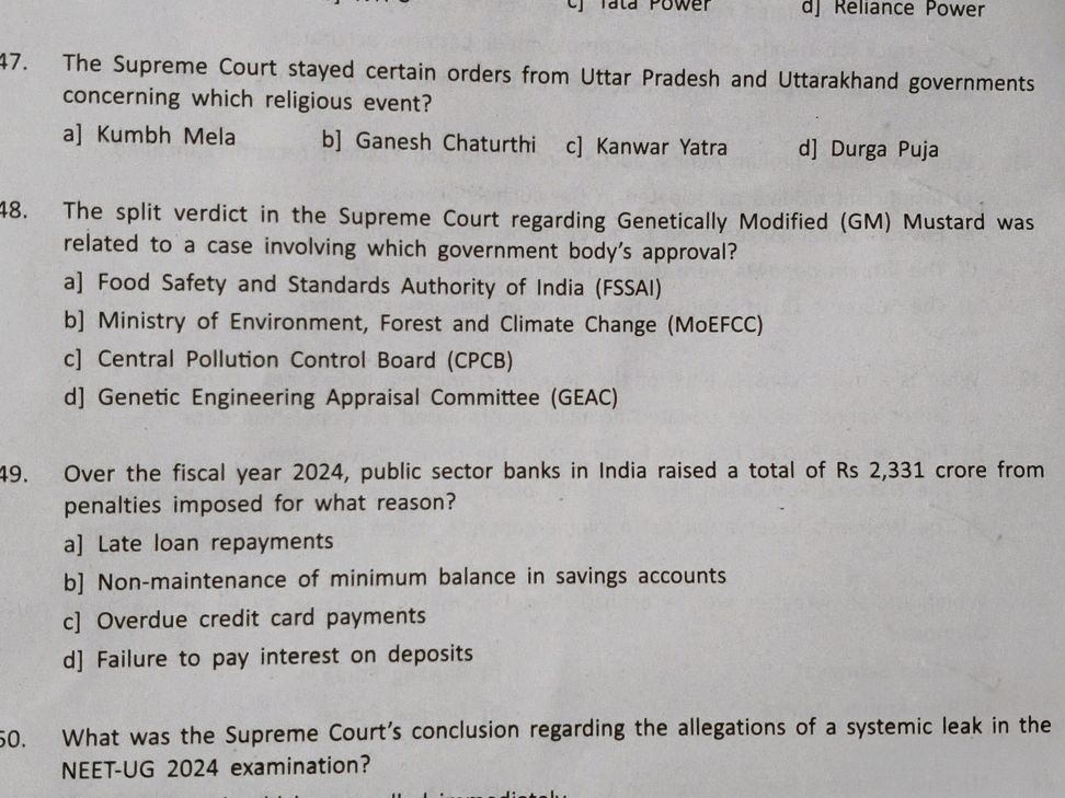 47. The Supreme Court stayed certain orders | StudyX