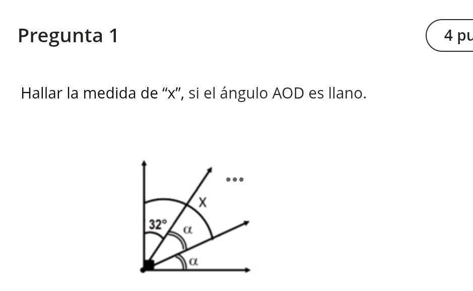 Hallar la medida de "x", si el ángulo AOD es