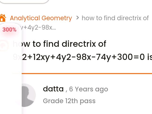 How to find directrix of $9x^2 + 12xy + 4y^2 | StudyX