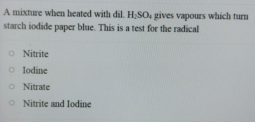 A mixture when heated with dil. H2SO4 gives