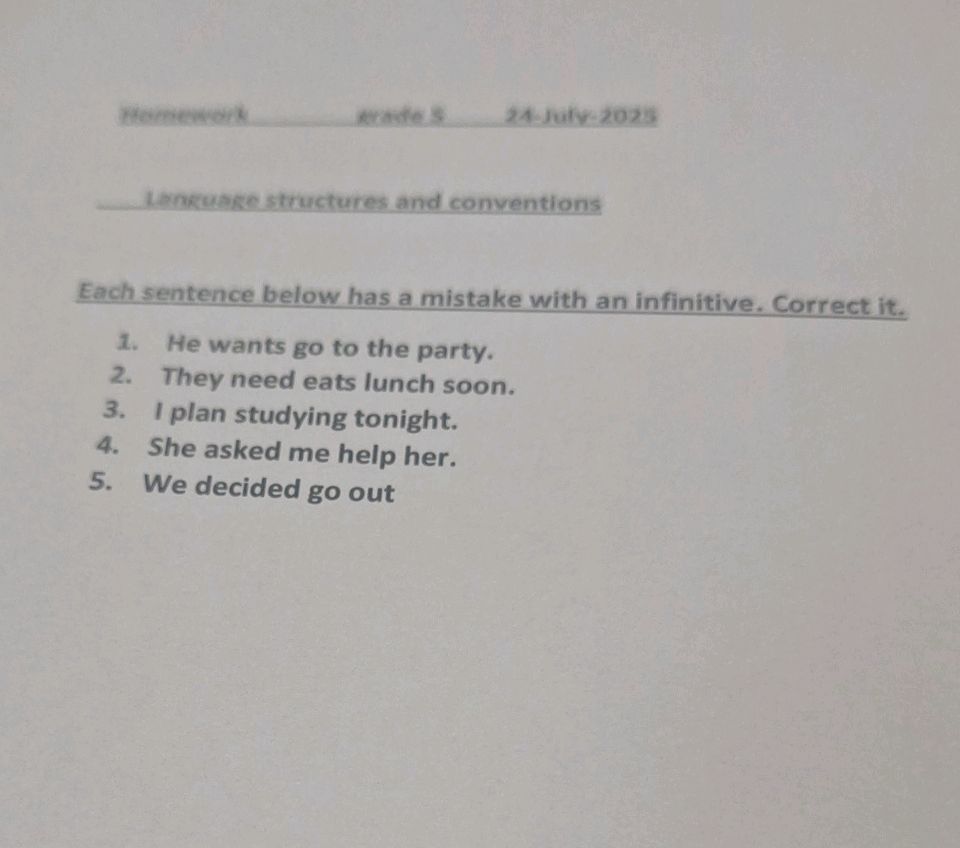 Each sentence below has a mistake with an | StudyX