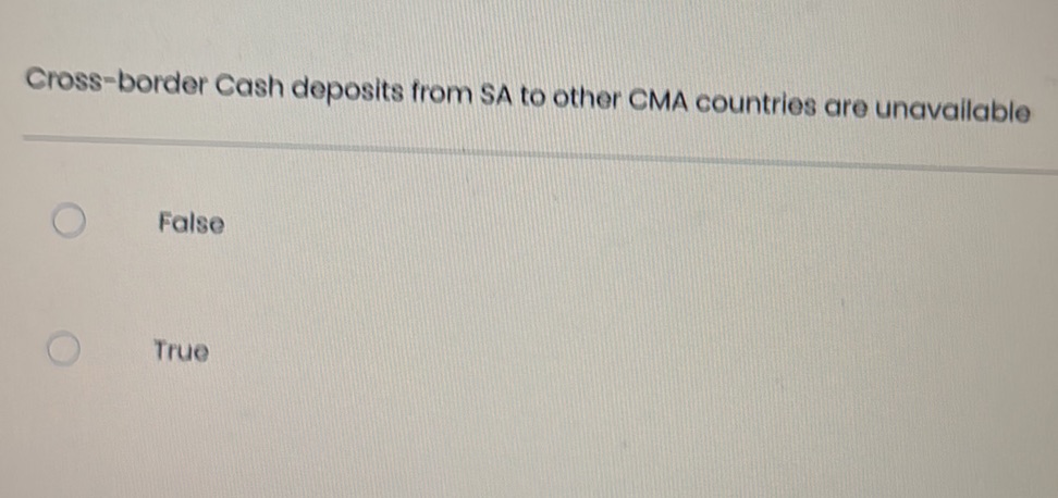 Cross-border Cash deposits from SA to other | StudyX